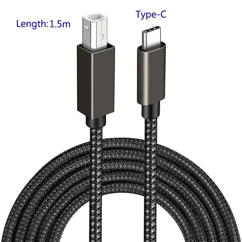 USB C Кабель принтера USB 2.0 для HP Canon Lexmark Epson