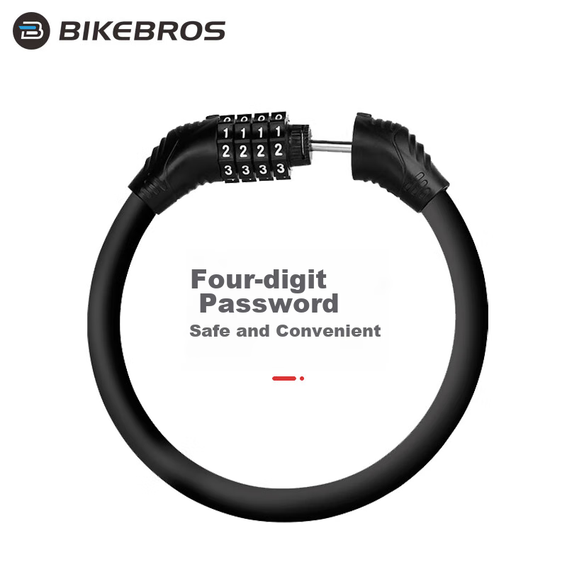 BIKEBROS Портативный комбинированный замок для горных велосипедов и электровелосипедов стальной проволочный
