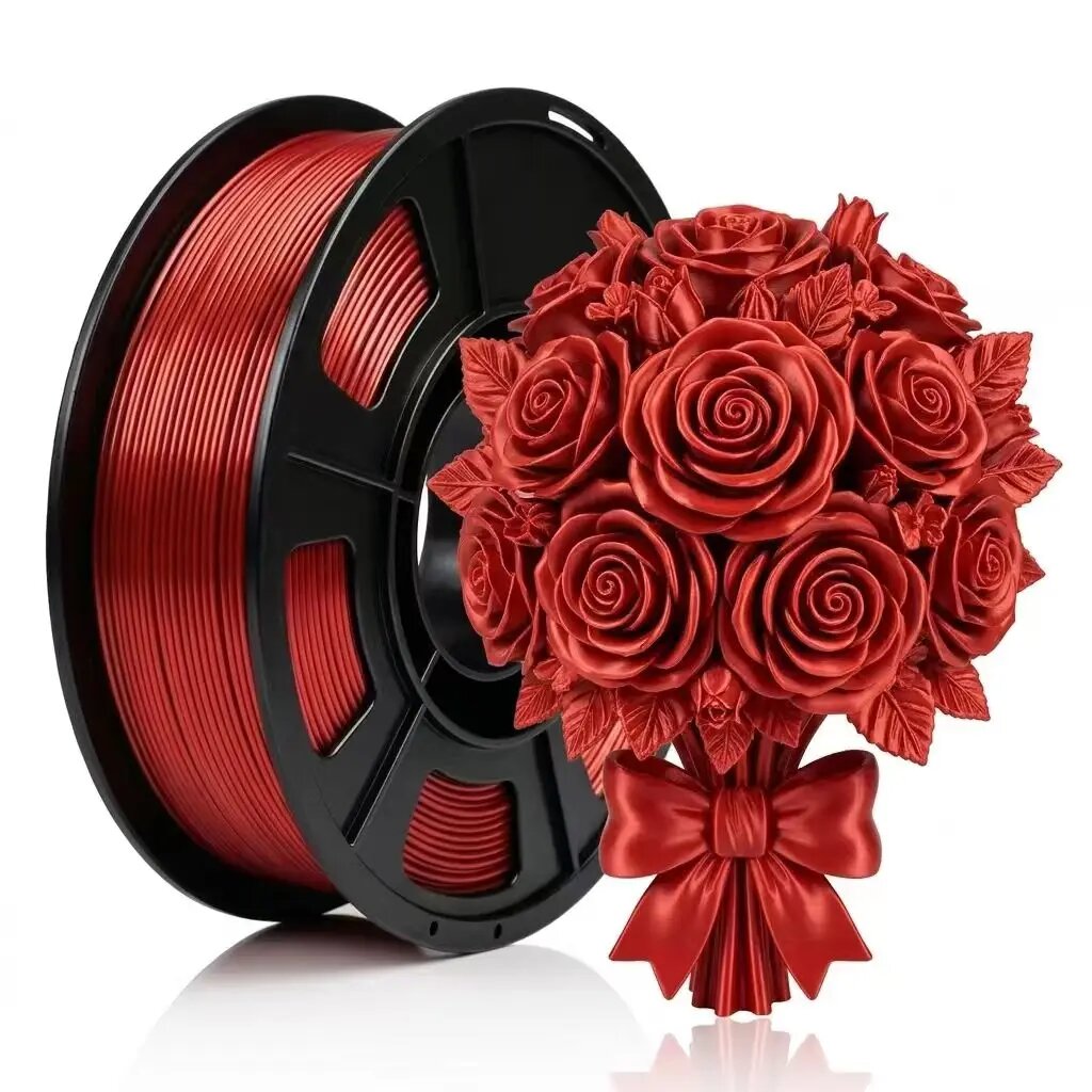 PLA филамент Красный Silk Red 1.75 мм
