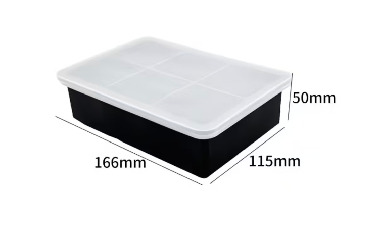 Форма для льда с крышкой Ice cubes большая силиконовая 6 ячеек Smart Solutions 2 шт.