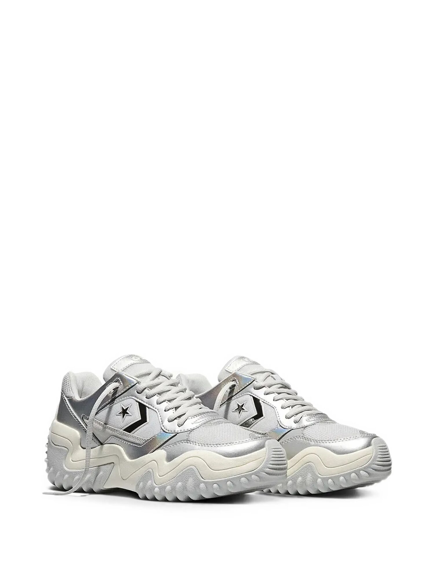 Кроссовки Converse Wave Motion, размер 10.5 US, серебристый/красный — фото 1