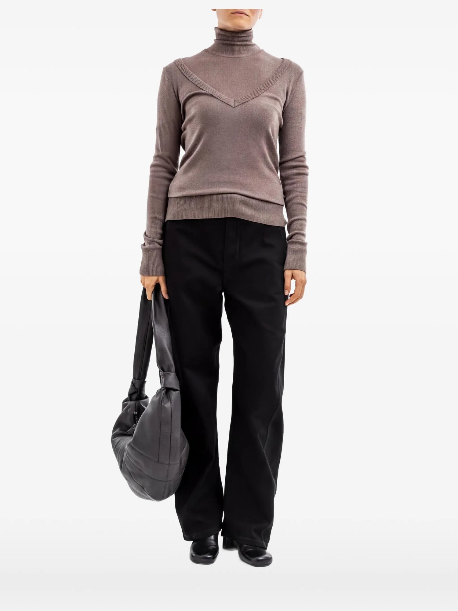 Свитер V-neck layered-detail sweater
