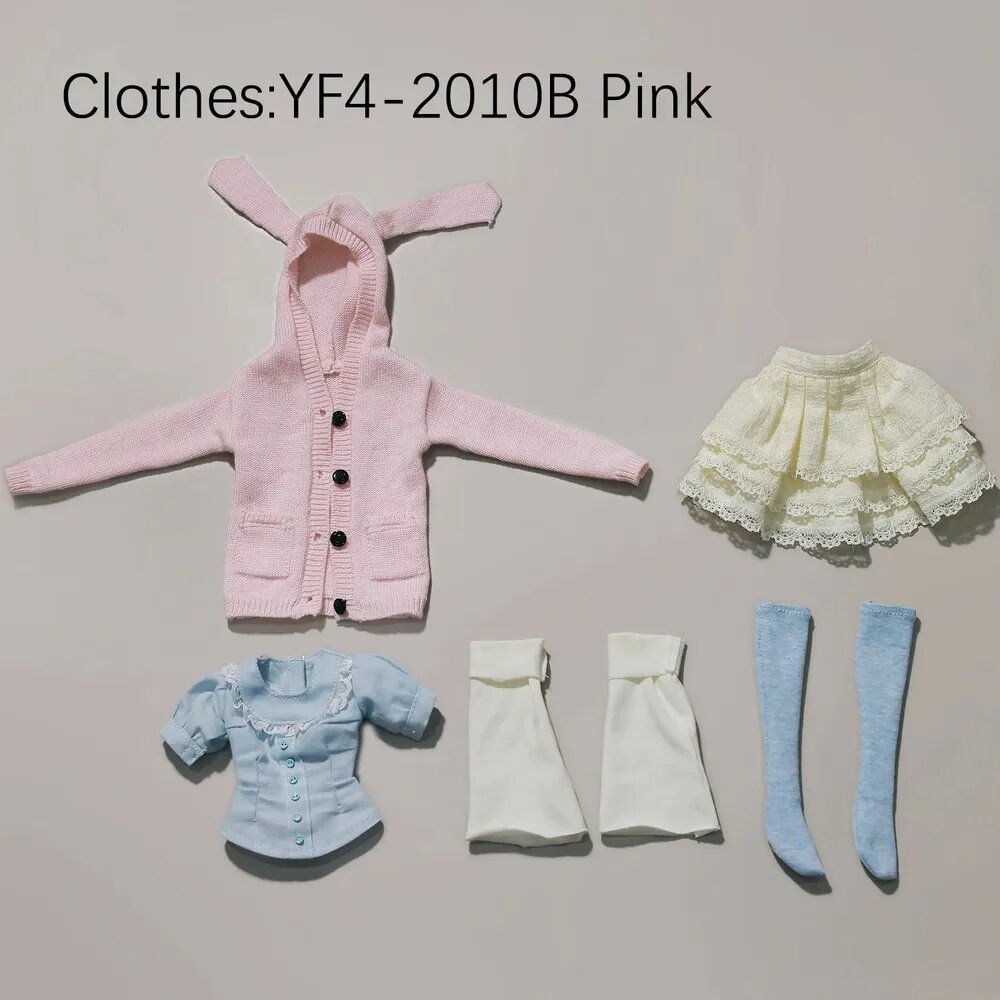 Комплект одежды для куклы BJD 1/4 YF4-2010B Pink (розовый, голубой, белый)