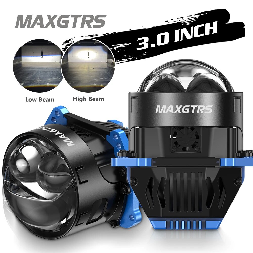 Bi-LED линзы H7 H4 9005 9006, 6000K, Right-Hand Drive