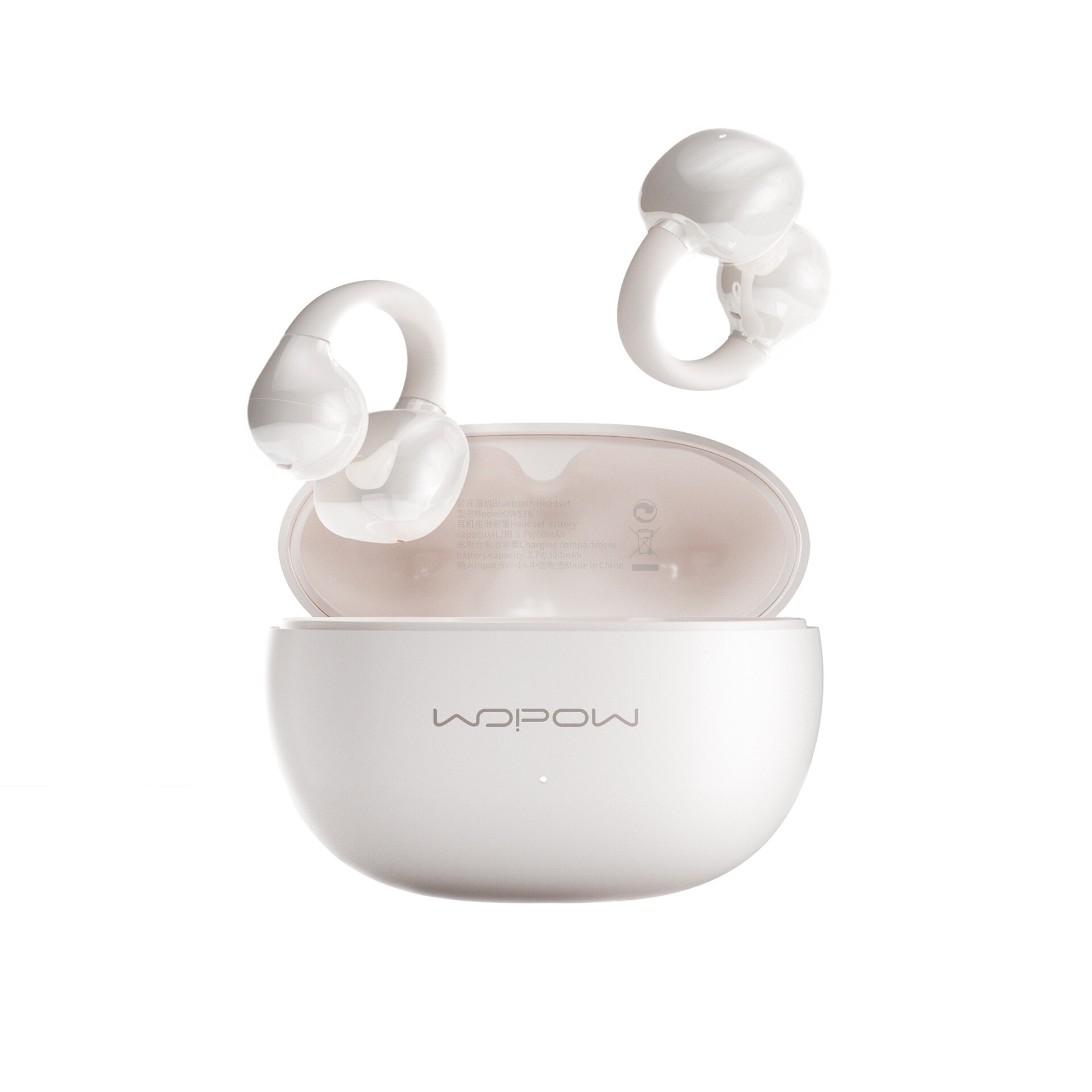 Беспроводные Bluetooth-наушники Wopin over-ear 6.0 подходят для устройств Apple и Huawei, имеют открытую конструкцию с зажимом для ушей, что обеспечивает шумоподавление во время занятий спортом и звонков.