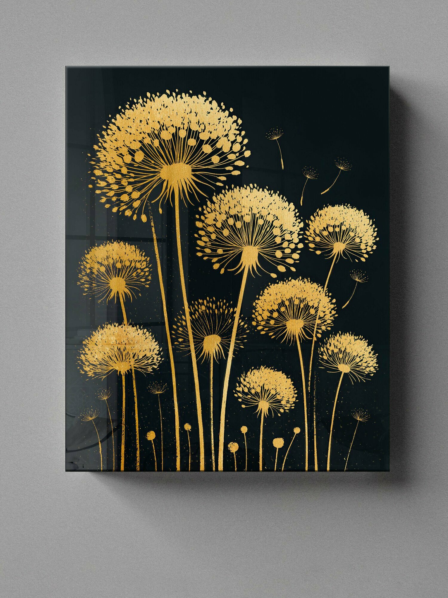Картина Postermarket "Одуванчики " на стекле, цифровая печать, 40x50 см