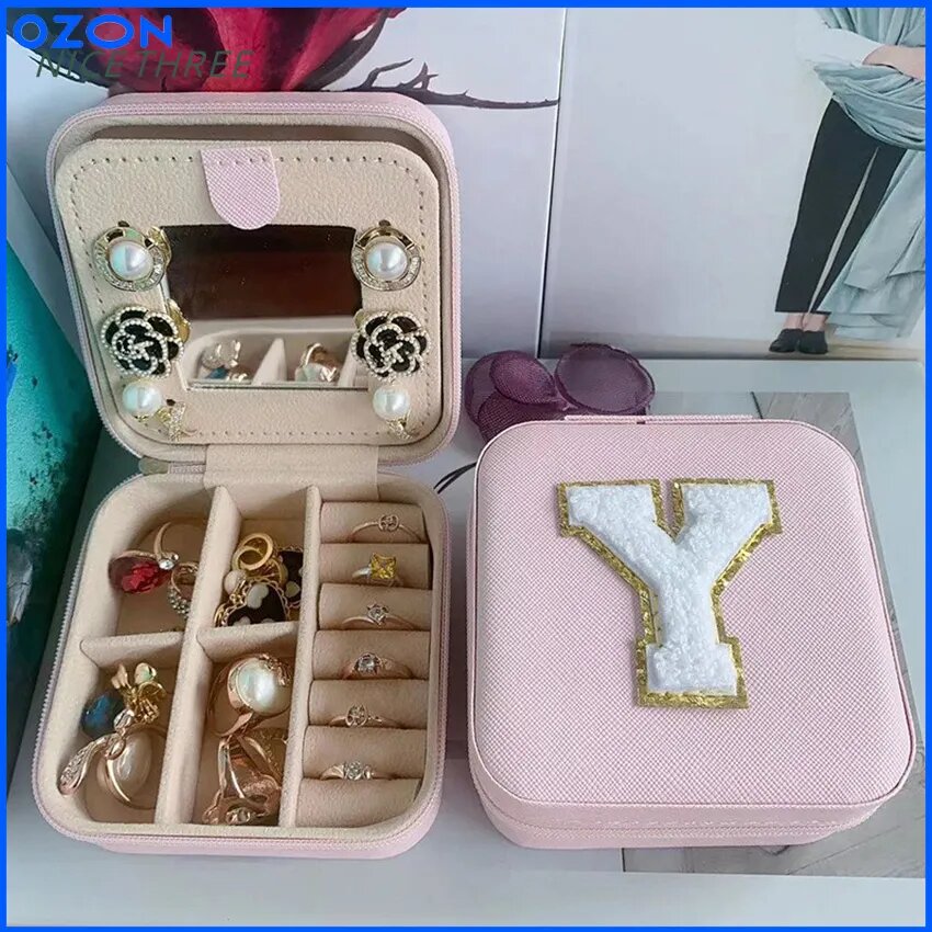 Шкатулка-сундук для украшений "Y", розовая, 10x10x5 см, экокожа, 1 шт