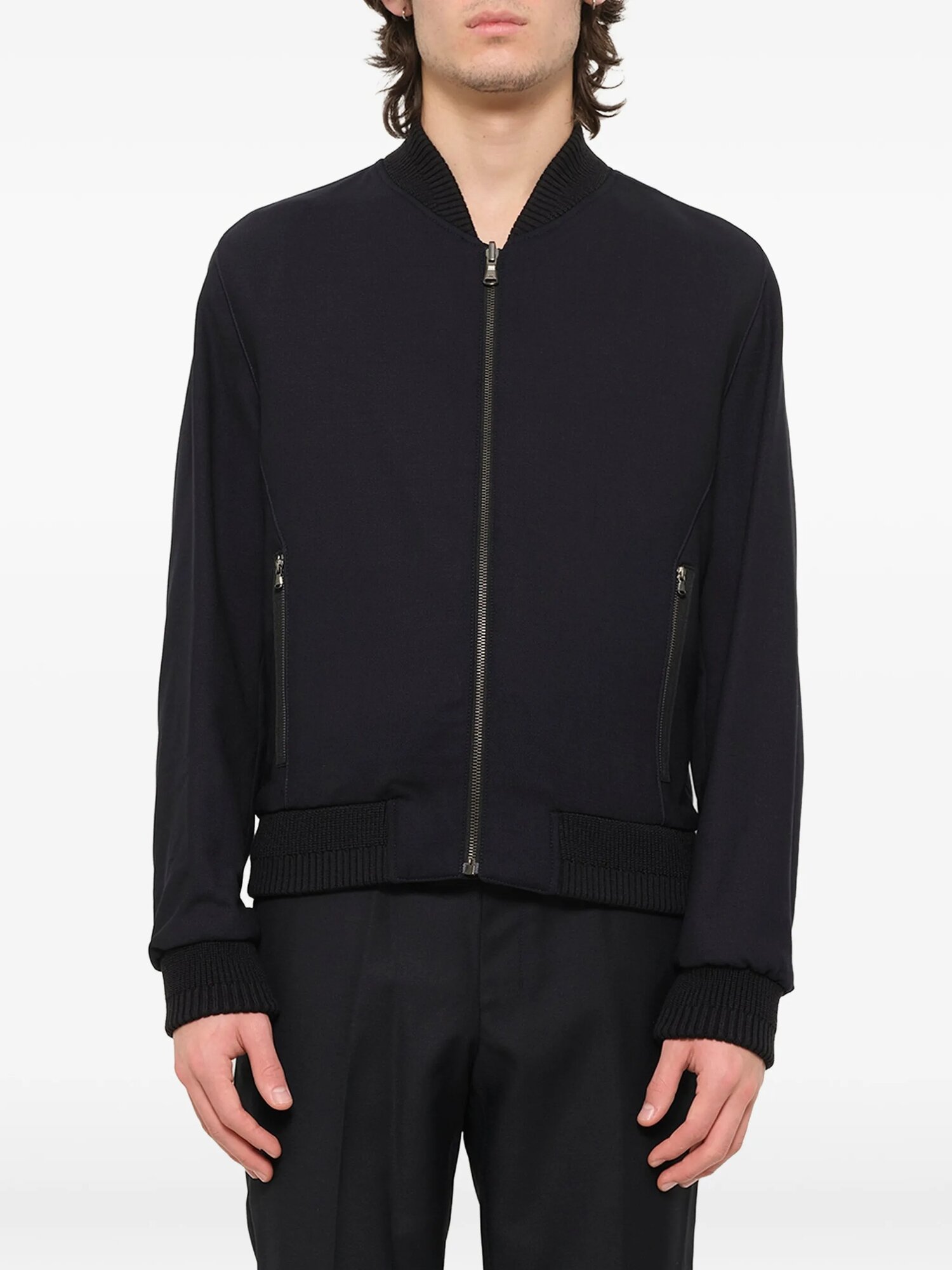 Куртка Zip-up ribbed-trim jacket