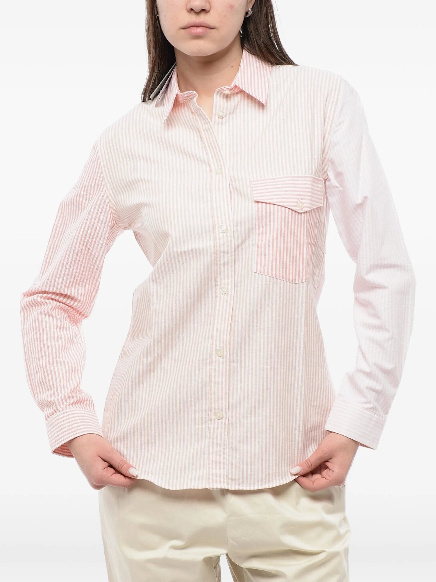 Рубашка Striped chest-pocket cotton shirt