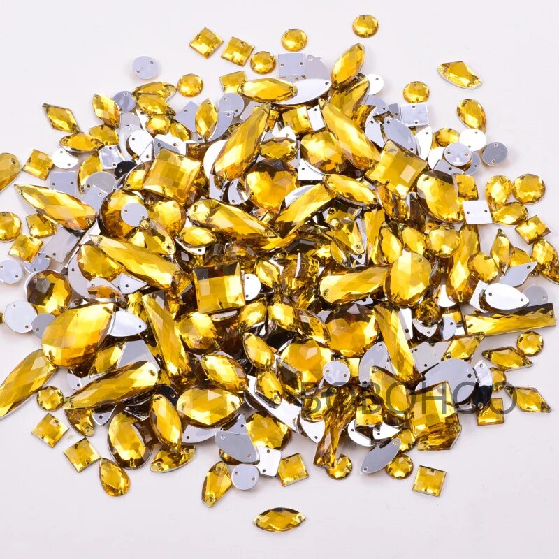 Bobohoo акриловые стразы смешанных форм 25г Topaz