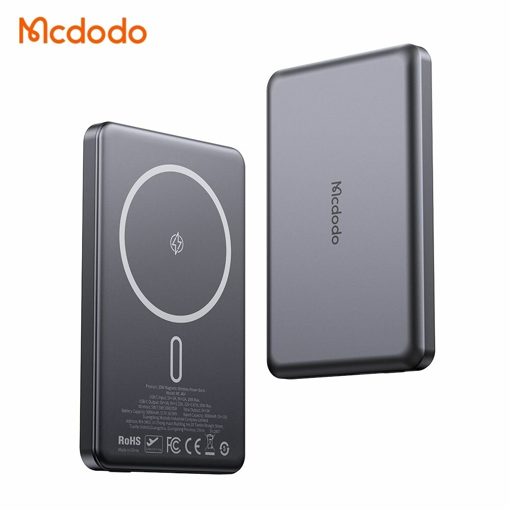 Magnetic Wireless Портативный аккумулятор Mcdodo MC-4641/MC-464 Ultra-Thin 5000mAh 20W