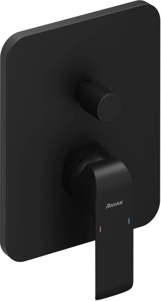 Смеситель для ванны Ravak Flat FL 065.20BLM X070179 встраиваемый, черный матовый