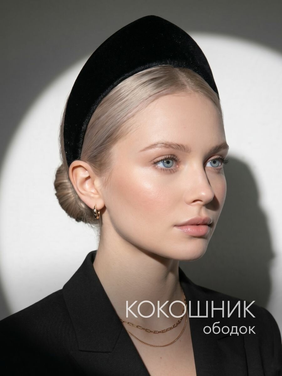Ободок кокошник современный для волос JewelryMeverly, черный