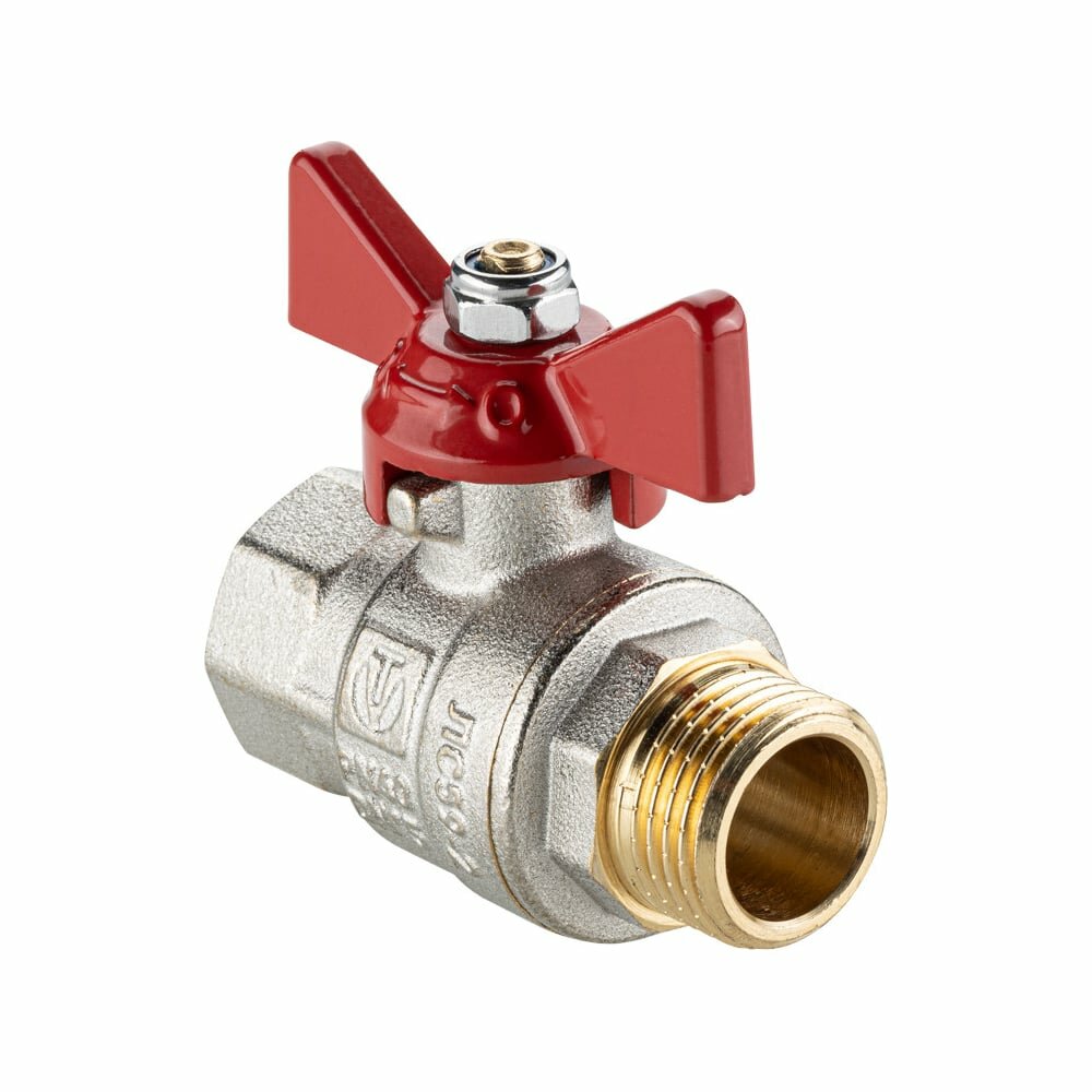 Кран шаровой Valtec base-ГОСТ полнопроходной с рукояткой-бабочкой вн.-нар. DN15 PN40 1/2 VT.218S. N.04