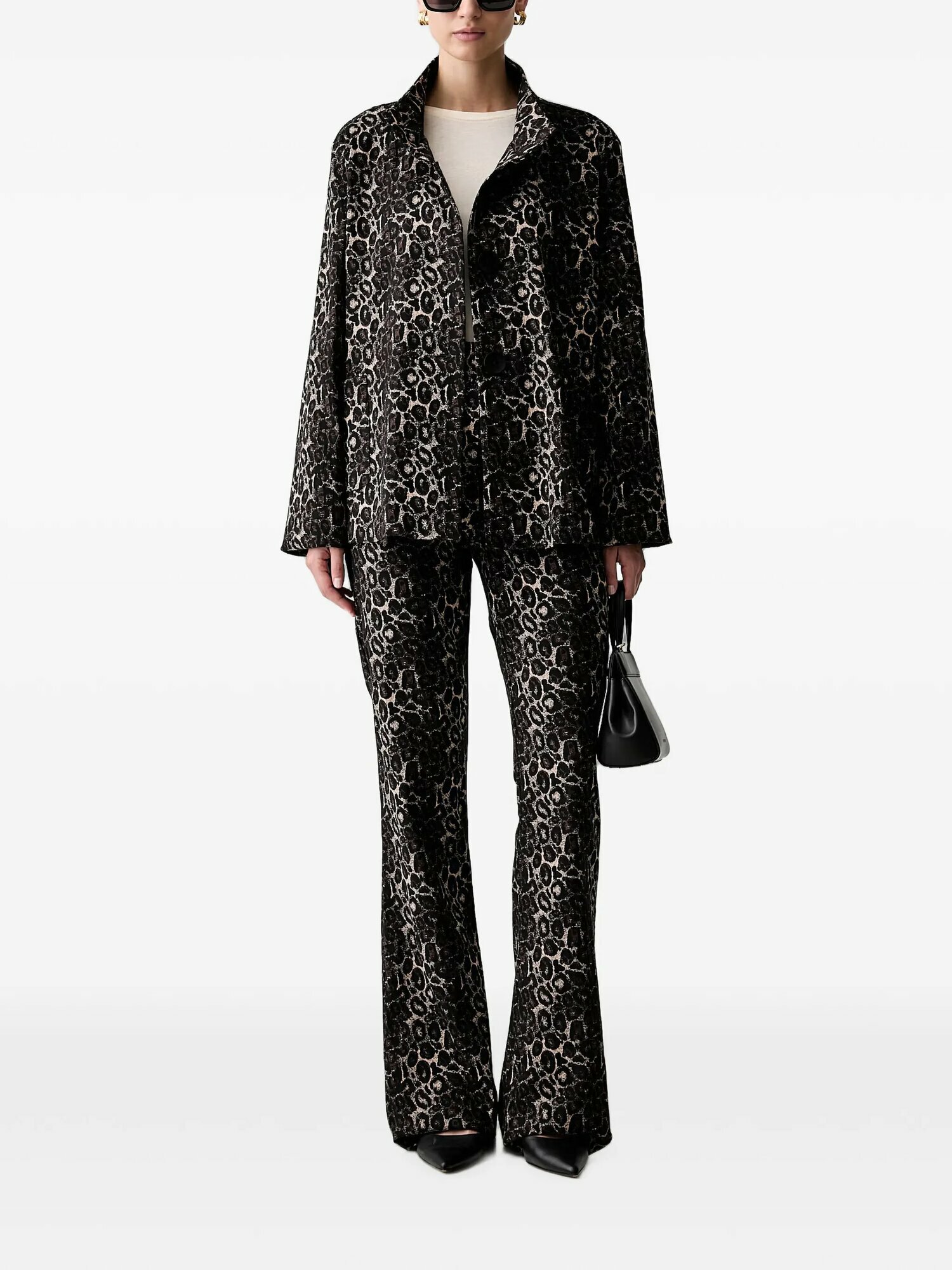 Брюки Joseph Ribkoff Leopard-print jacquard trousers, размер 40 — фото 1