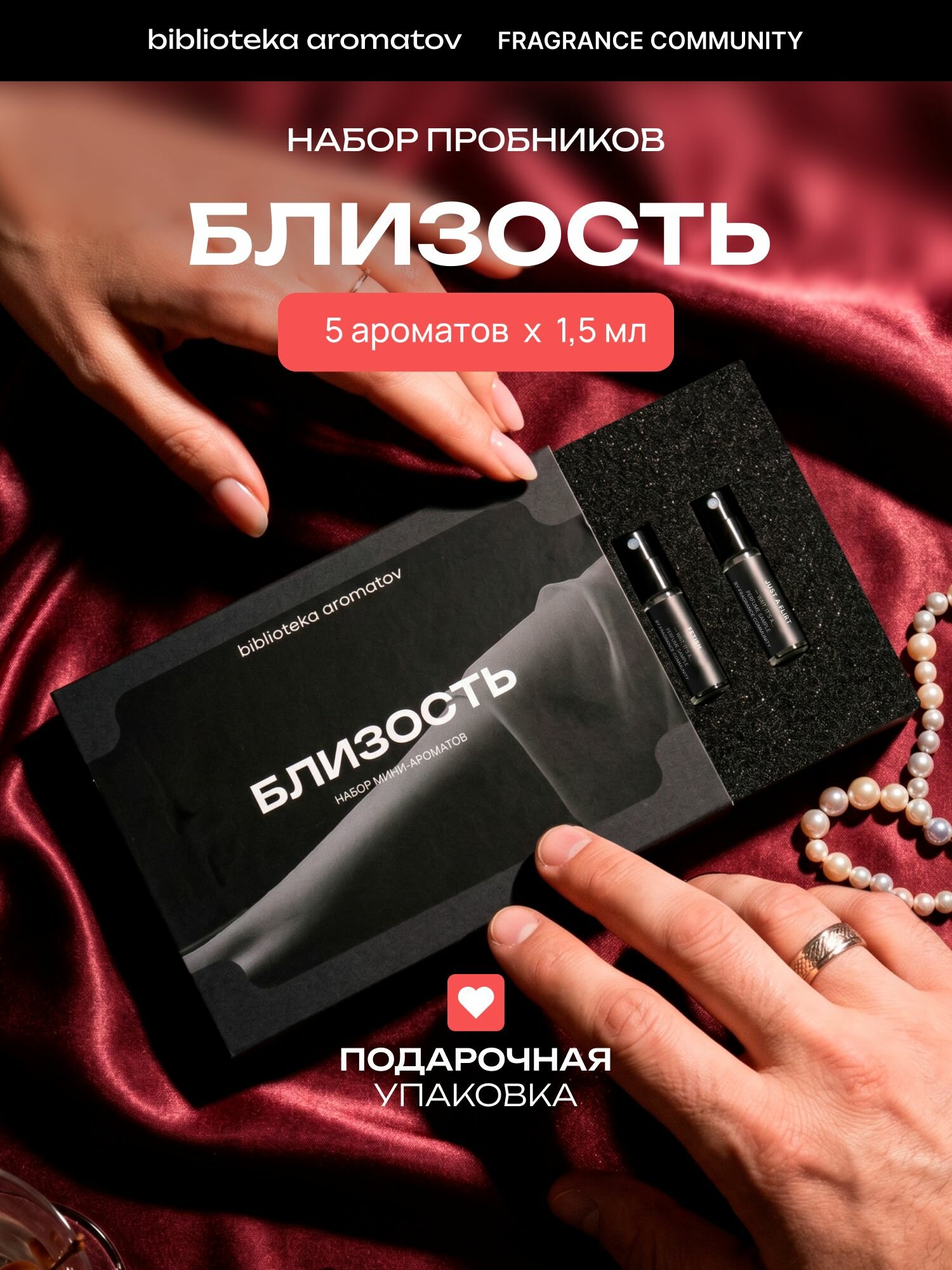 Набор духов женские и мужские пробники 5 ароматов "Intimacy Box", Fragrance Community