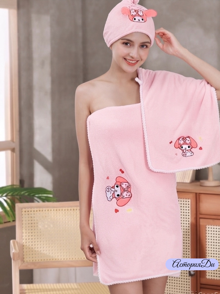 Комплект детских полотенец из микрофибры 3шт 35*75/70*140