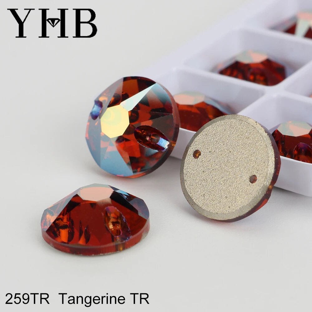 Стразы YHB TR XIRIUS стеклянные для одежды Оранжевый, 45pcs 10mm, 259TR Tangerine