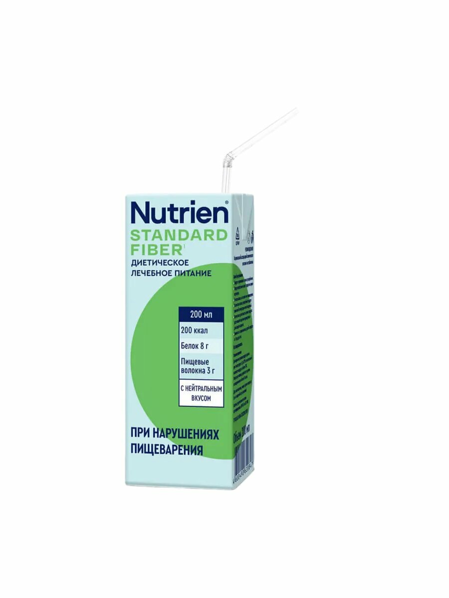 Нутриэн Стандарт с пищевыми волокнами (Nutrien Standard Fiber) нейтральным вкус лечебное питание 200 мл 1 шт
