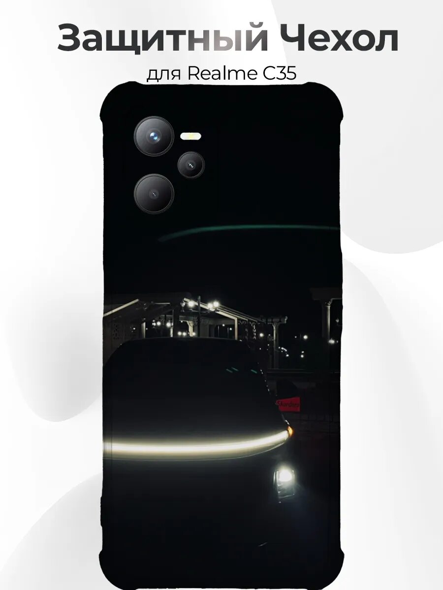 Чехол на Realme C35 Li Auto L9 ночью вид спереди