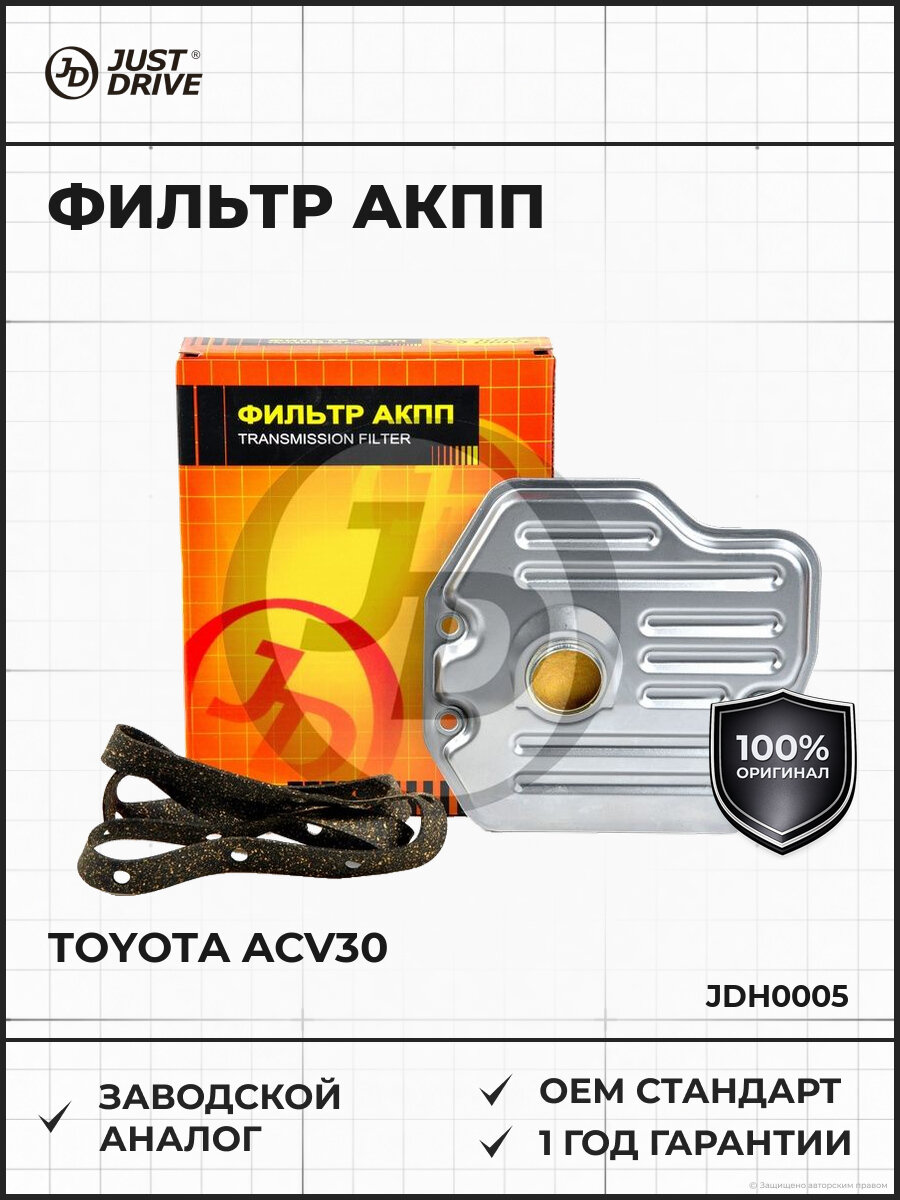 Фильтр автоматической коробки передач с прокладкой Just Drive JDH0005 Тойота Toyota 2001-2006