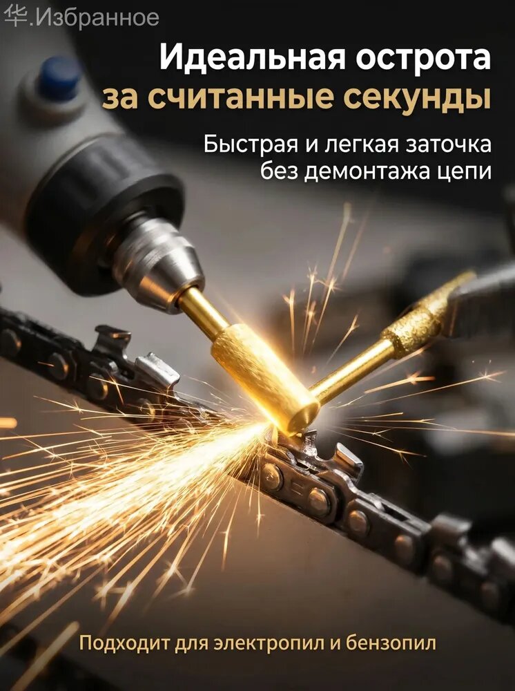 6шт. Шарпенер, цилиндрическая шлифовальная головка 4.0 мм с алмазным покрытием, Burr, пила цепь шарпеннин