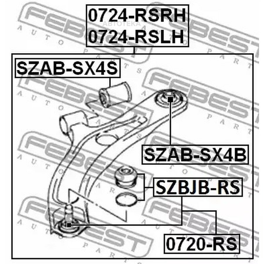 Пыльник SUZUKI SWIFT RS415 опоры шаровой рычага перед. FEBEST SZBJBRS