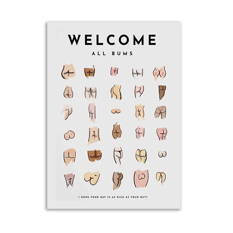 Печать на холсте Funny Bathroom Sign 30x40cm No Frame