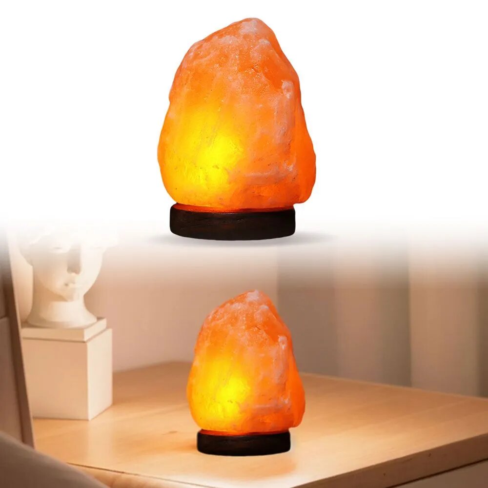 Солевая лампа из гималайской соли, USB-ночник, прямоугольная, тёплое свечение