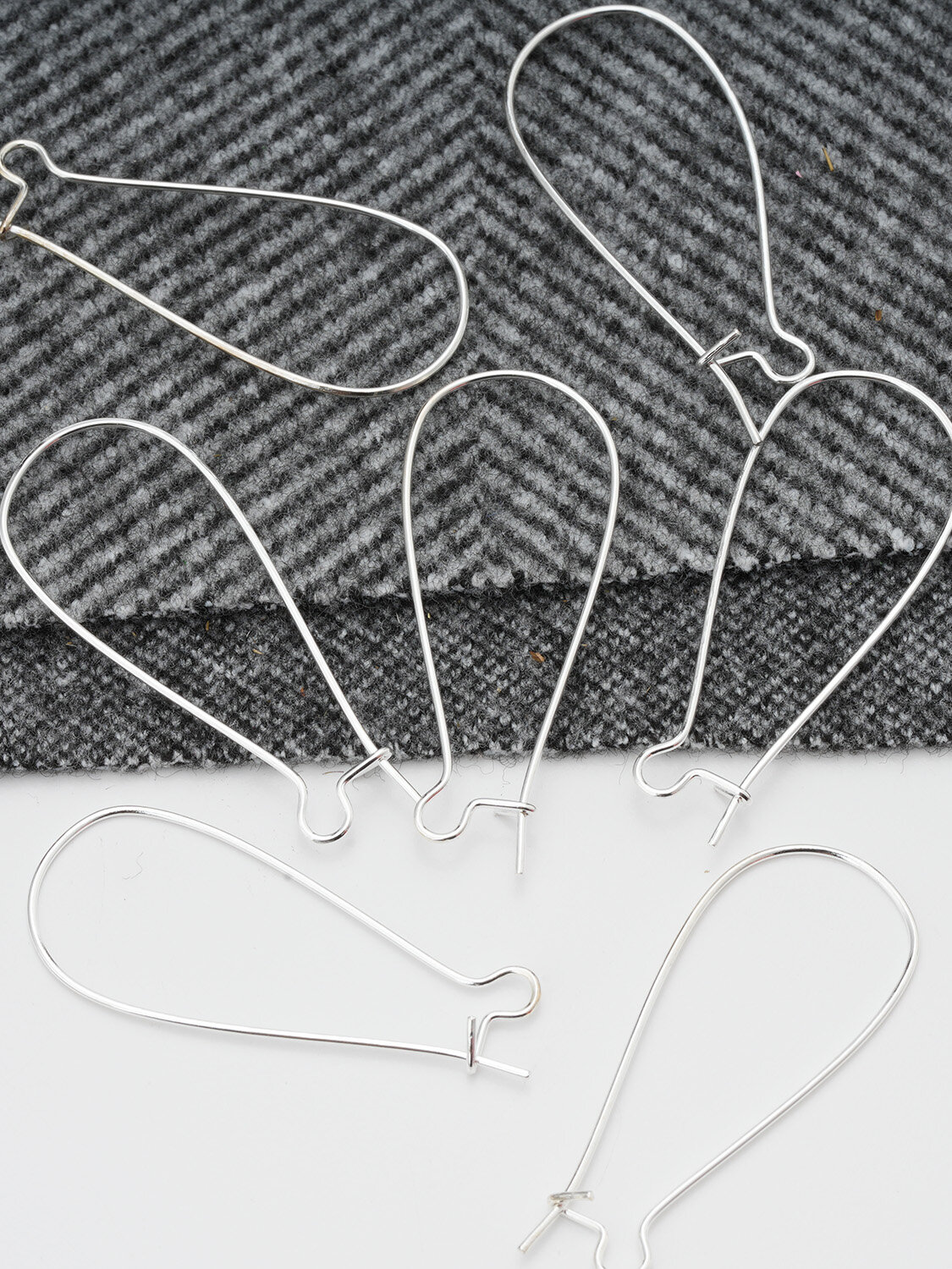Швензы для сережек 38 мм, 50 шт, серебро - крючки для handmade бижутерии