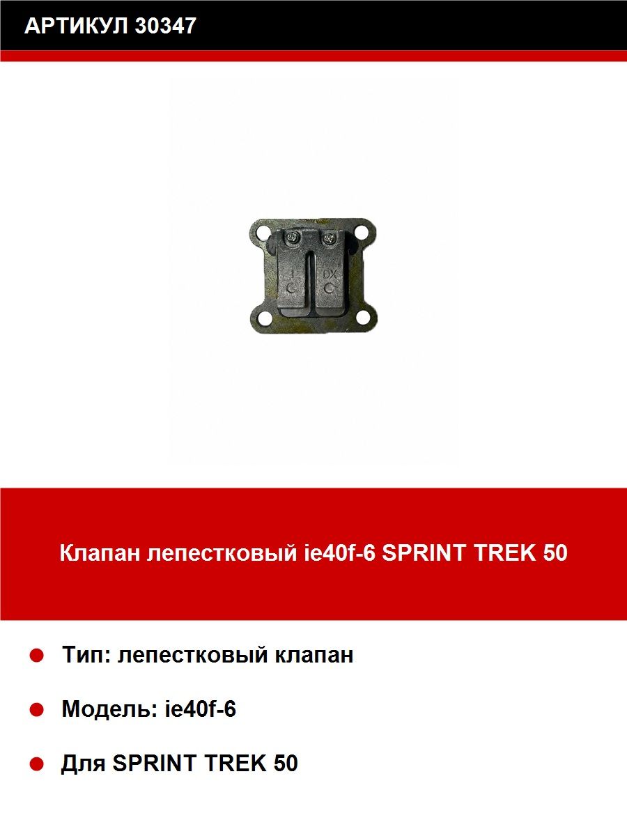 Клапан лепестковый ие40ф-6 спринт трек 50