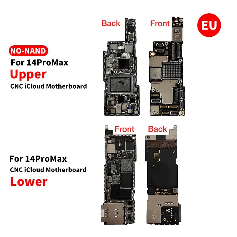 Материнская плата с режущей ЧПУ для iPhone 12, 13, 14, 15, 16 Pro Max PLUS, 4G, 14PM upperLower EU