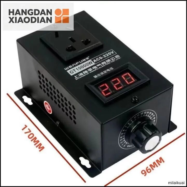 Эксклюзивный регулятор мощности GT10000W на 10000Вт 220В, оснащенный переменным резистором для контроля напряжения