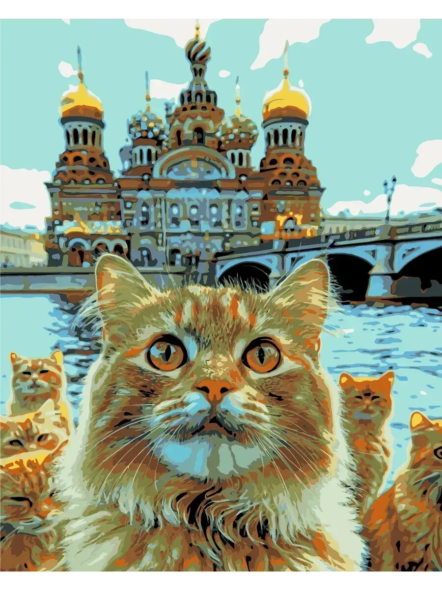 Картина по номерам 30x40 Коты в Санкт-Петербурге