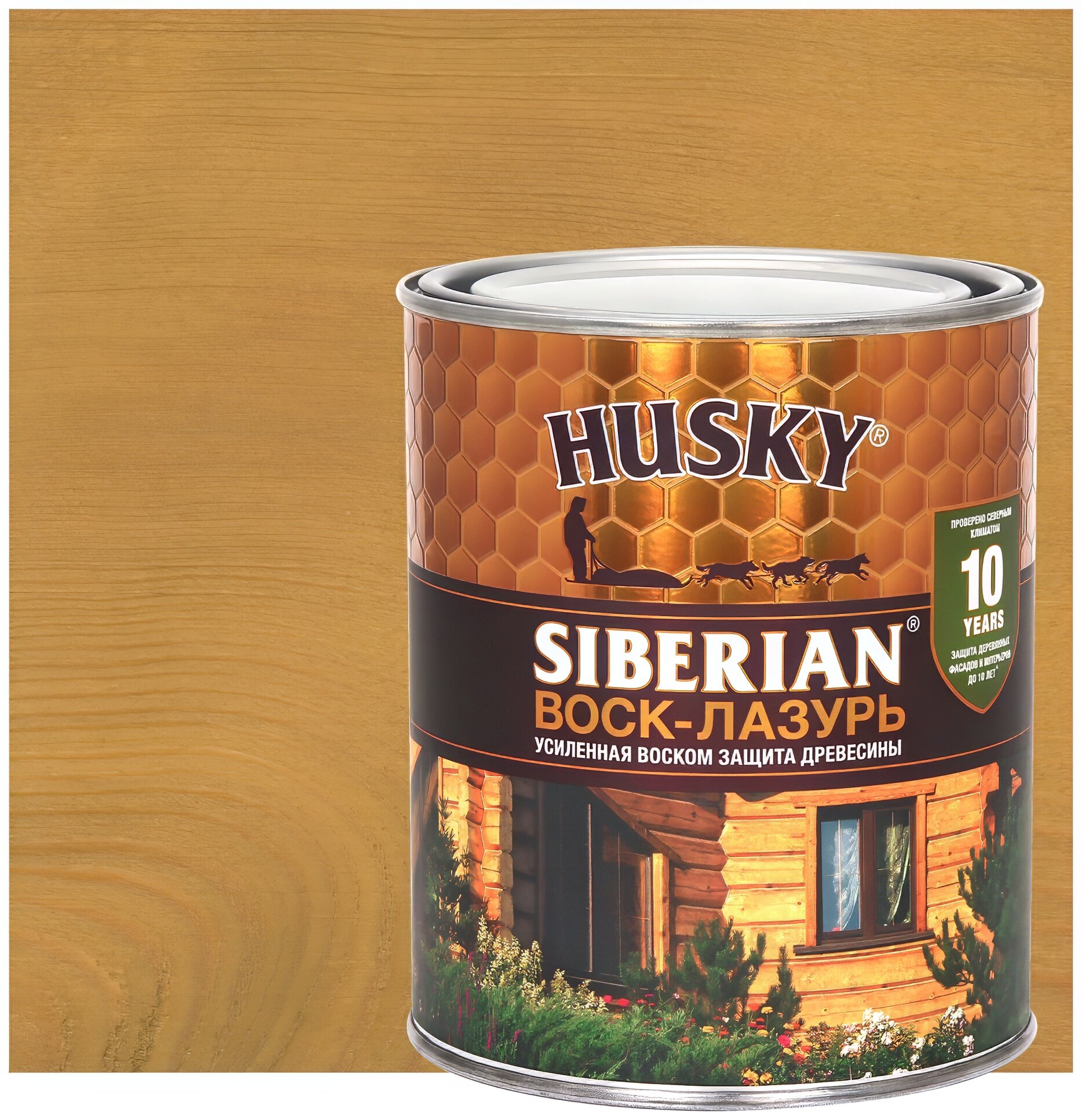 Воск-лазурь Husky Siberian полуматовый светлый дуб 0.9