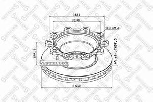 Диск Тормозной 430/290Х45/159.5 10N-335- (STELLOX 8500809SX)