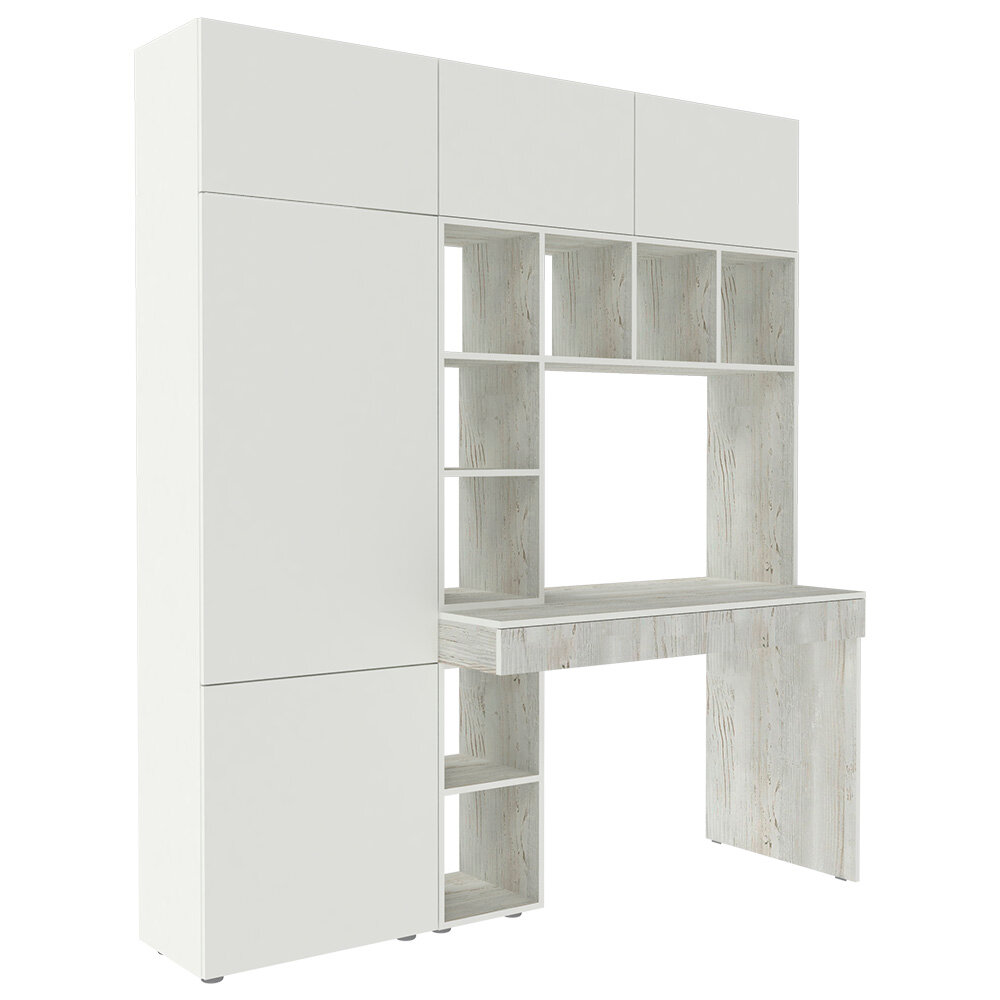 Стол письменный со стеллажом и шкафом 1800 Винтерберг Белый