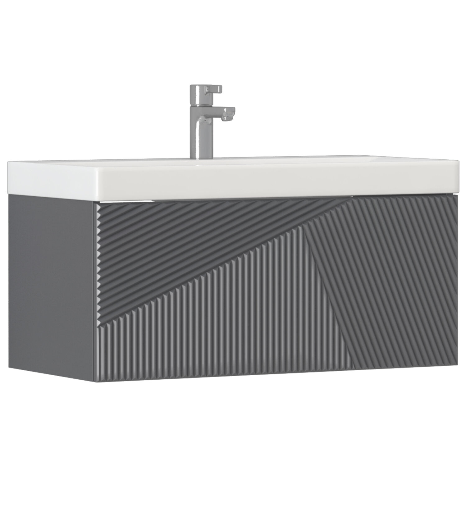 Тумба навесная под раковину Vigo Риос 70 с 1 ящиком (9696-80) цвет графит