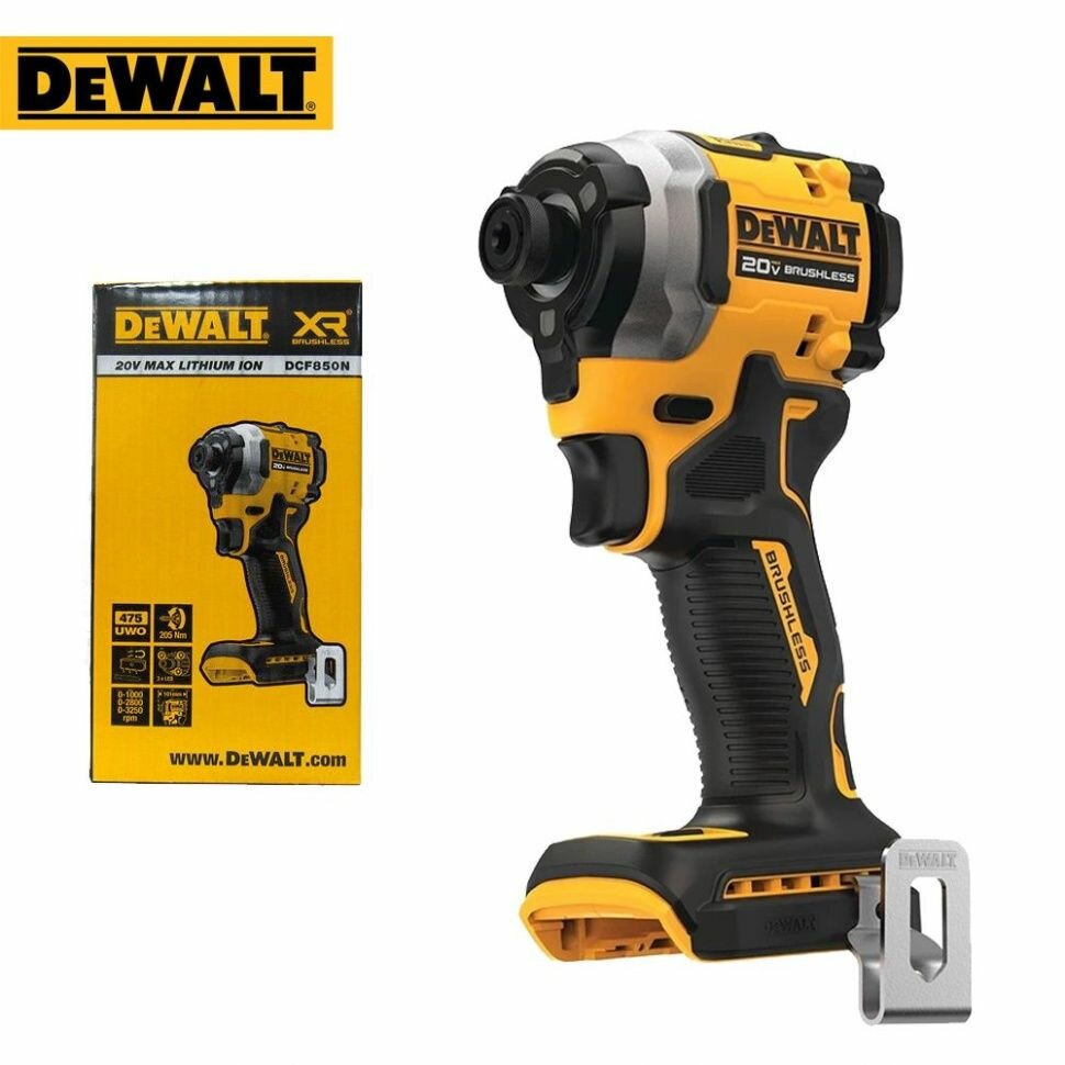 Эксклюзивный бесщеточный гайковерт DEWALT DCF850 с 3 скоростями, питаемый от аккумулятора, без зарядного устройства в комплектации.
