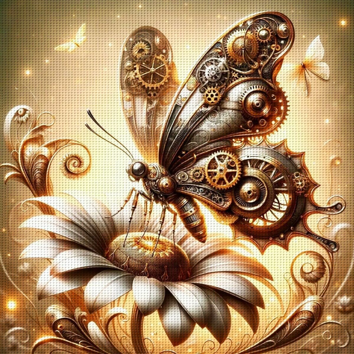 Эксклюзивный набор для вышивки бабочки стимпанк 30 на 30 см