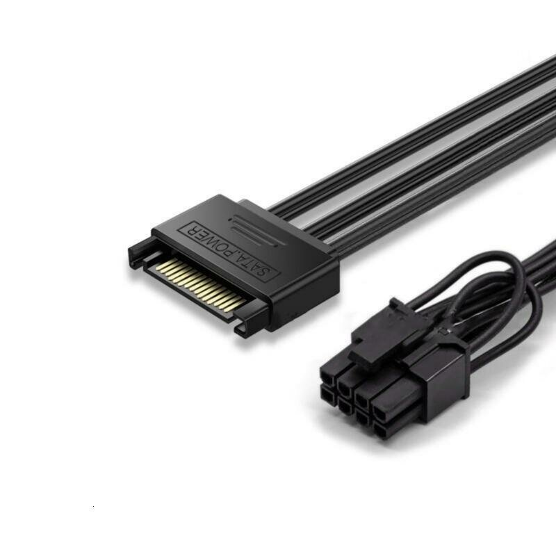 Кабель SATA15Pin в 8Pin (6+2) для видеокарты, одиночный sata