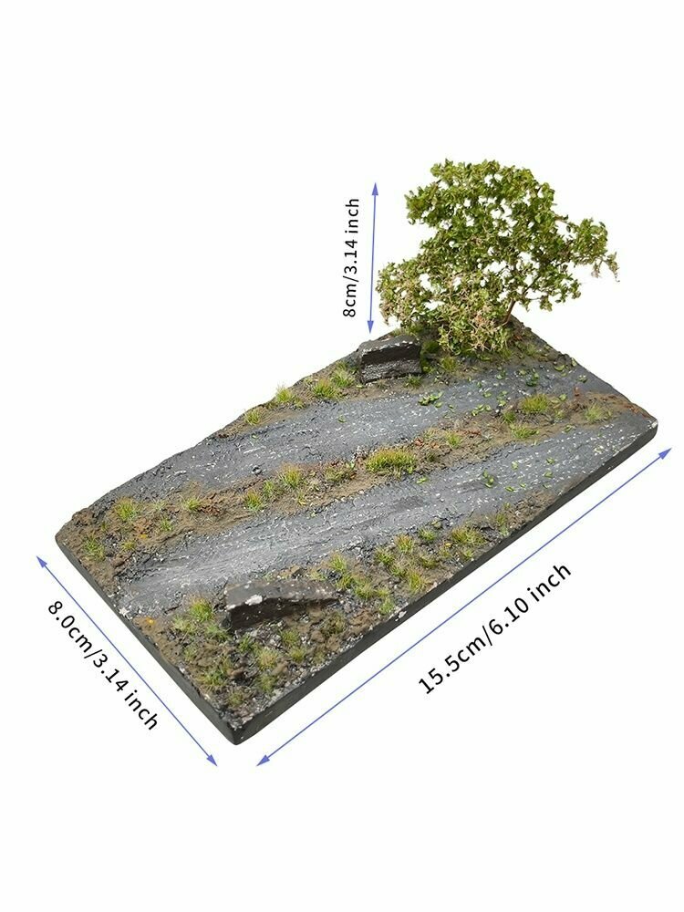 Готовая диорама 1:72 с демонстрационным боксом: Тематическая основа для танков и техники Резиновая платформа для макетов и коллекций