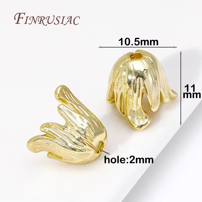 Золотые короны для браслетов FINRUSIAC, 6 штук 6 pieces, 18K Real Gold Plated