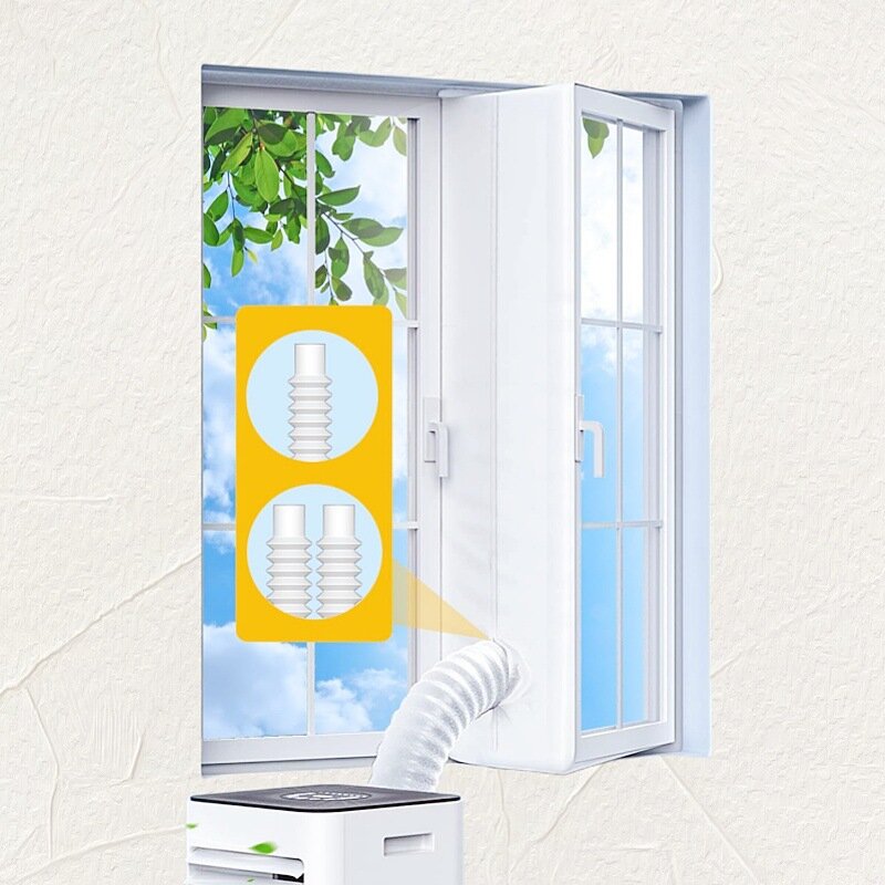 Набор штор для кондиционера из полиэстера, уплотнитель для окна кондиционера, комплект для вентиляции окна, не требует сверления