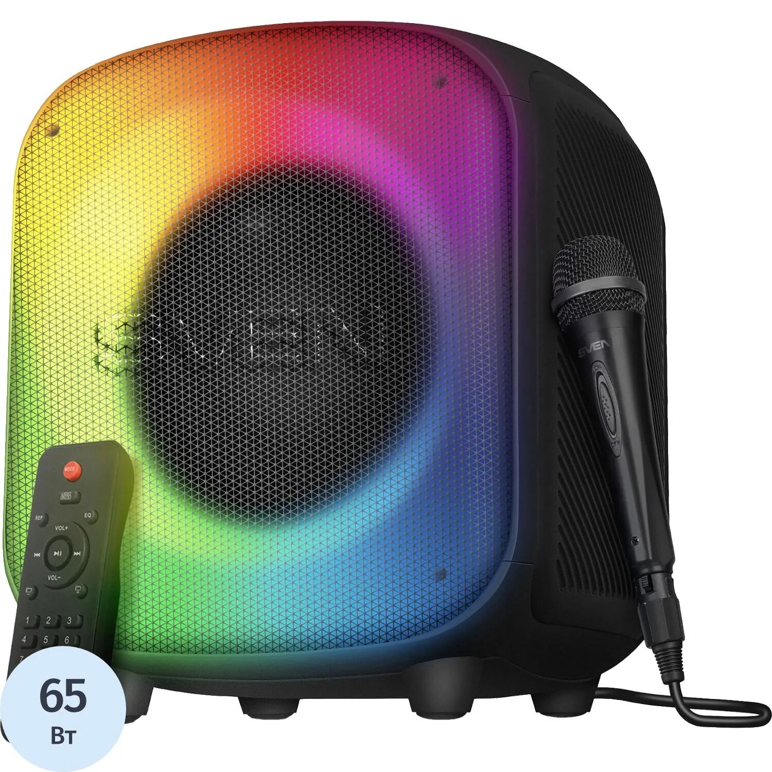 Акустическая система Sven PS-555, черный, 65Вт, BT/USB/microSD, пульт, аккум