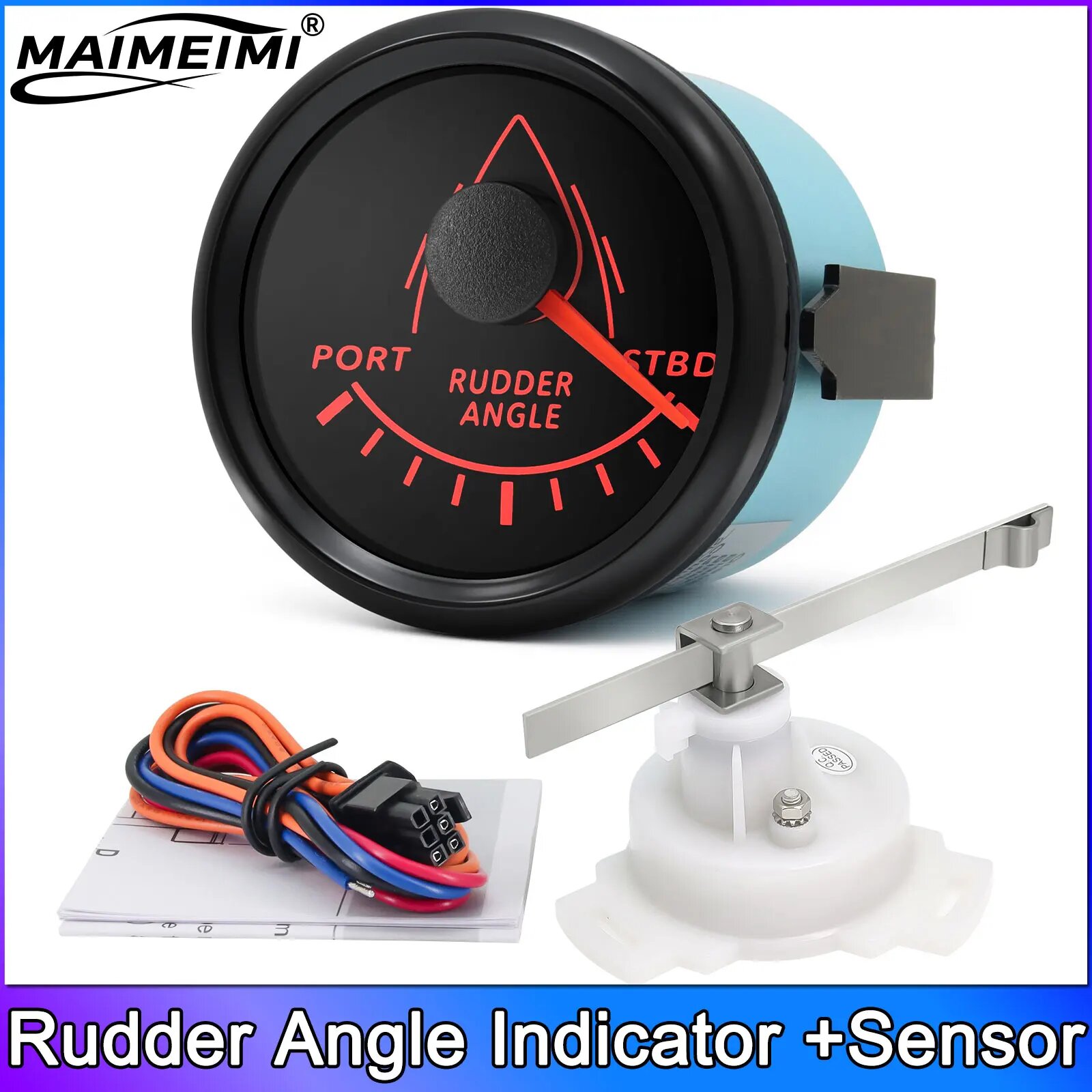 52 мм индикатор положения руля PORT STBD водонепроницаемый индикатор угла руля 0-190 Ом датчик угла руля для лодки, яхты, автофургона gauge and sensor