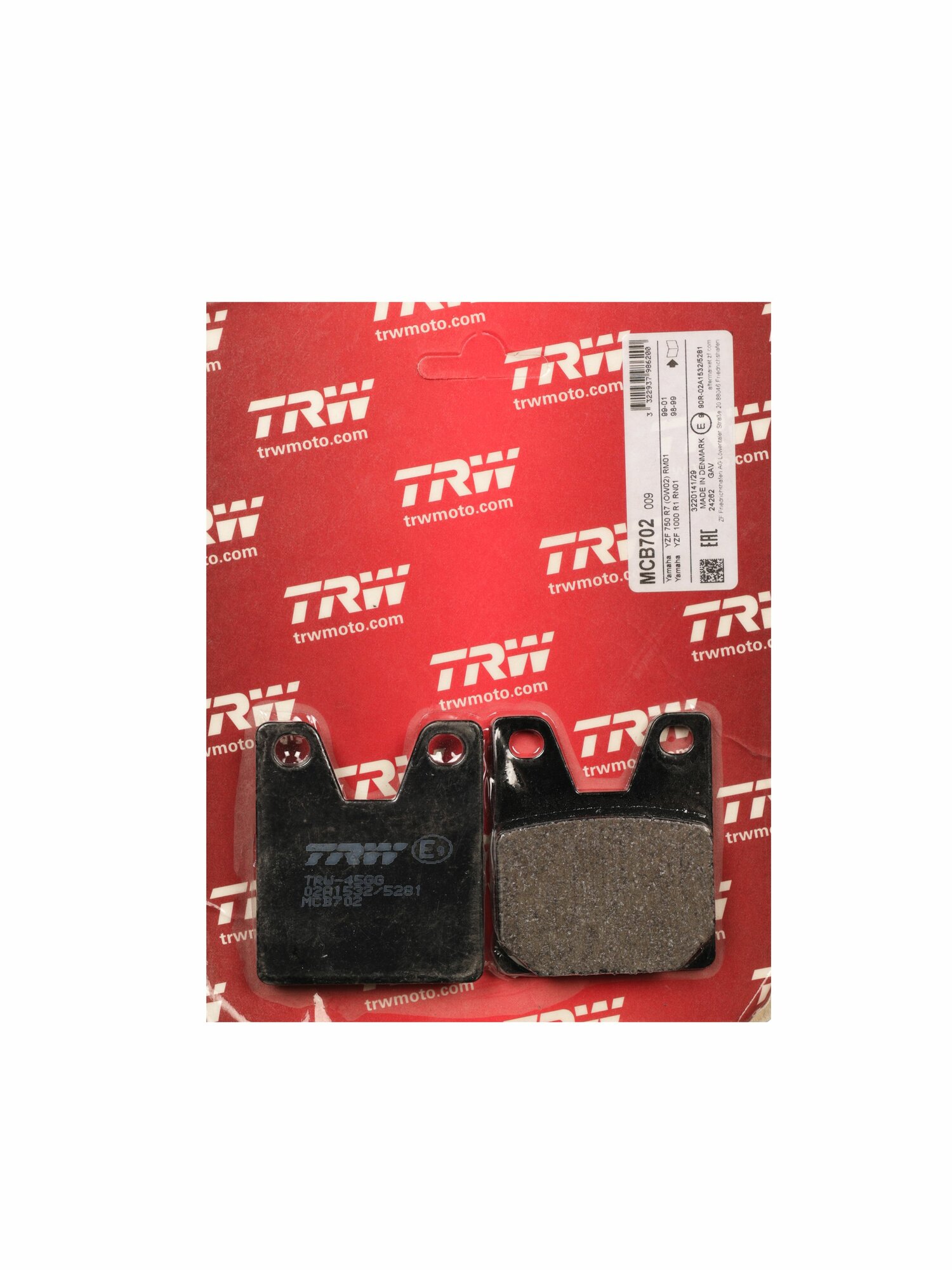 Колодки тормозные дисковые для мото задние TRW (MCB702)