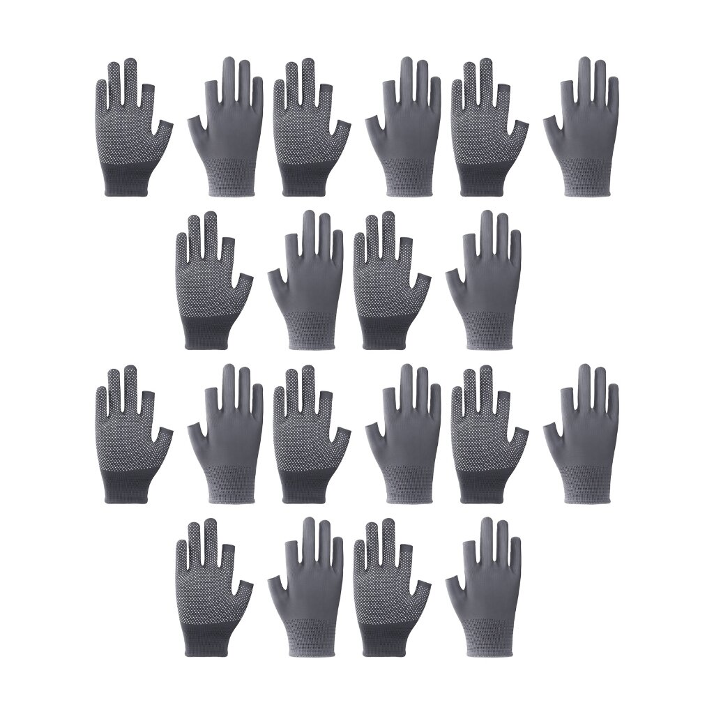 Удобные защитные рабочие перчатки без пальцев с нейлоновой конструкцией, противоскользящая резинка для ладоней и дышащая подкладка