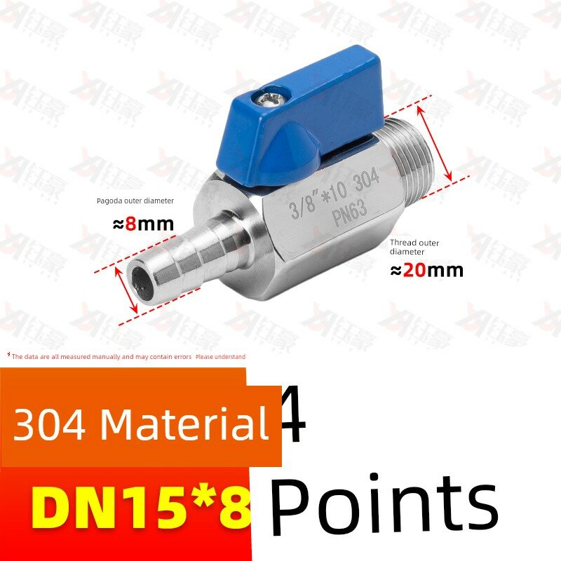 Мини-шаровой кран из нержавеющей стали 304 с внутренней и внешней резьбой для водопроводных труб и шлангов,