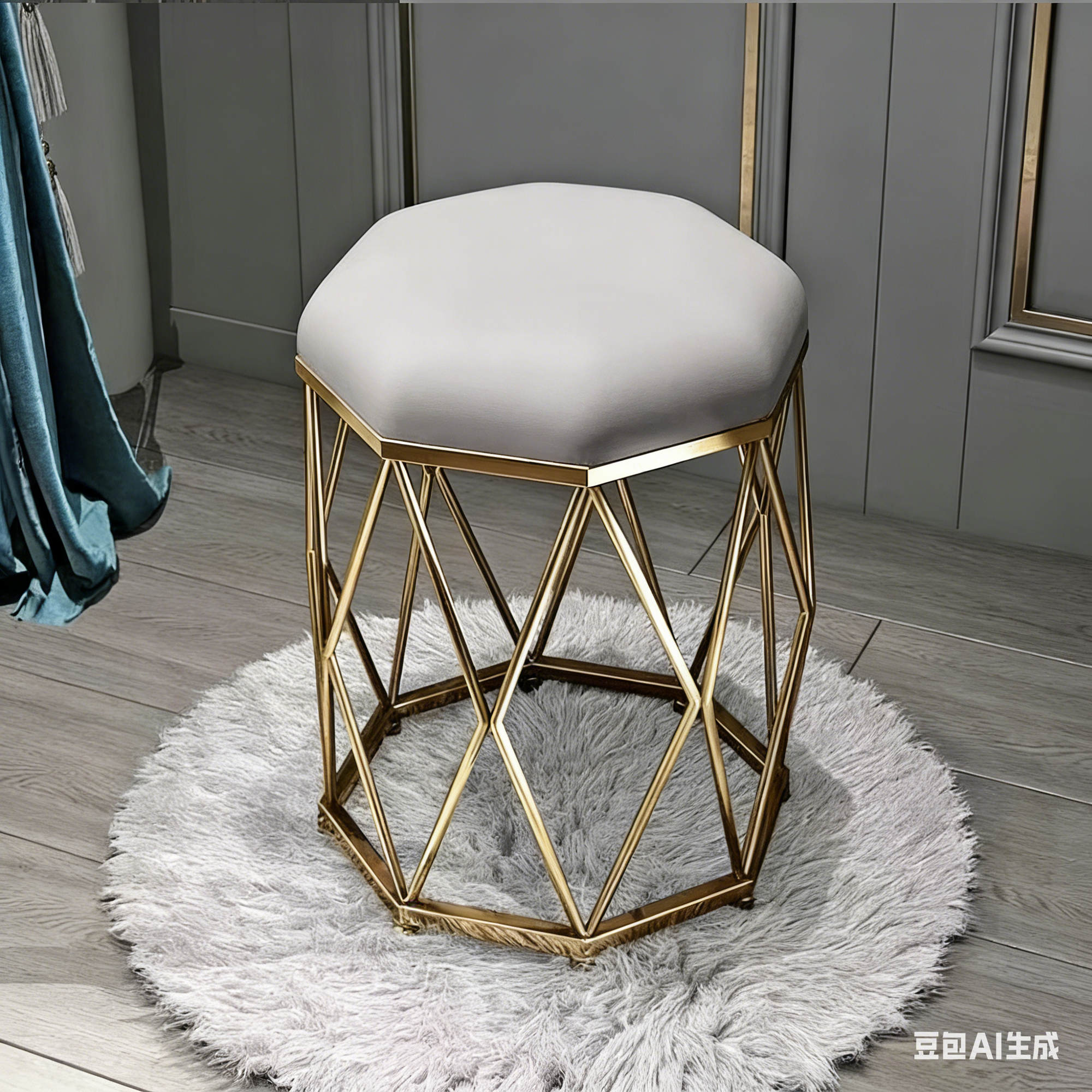 Восьмиугольный стул для макияжа, стул для туалетного столика